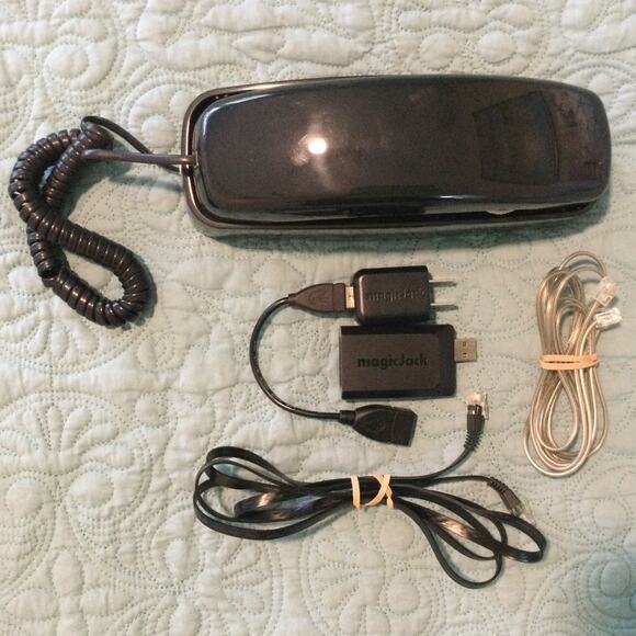 Magic Jack | Other | Landline Corded Telephone Black With Magic Jack ...